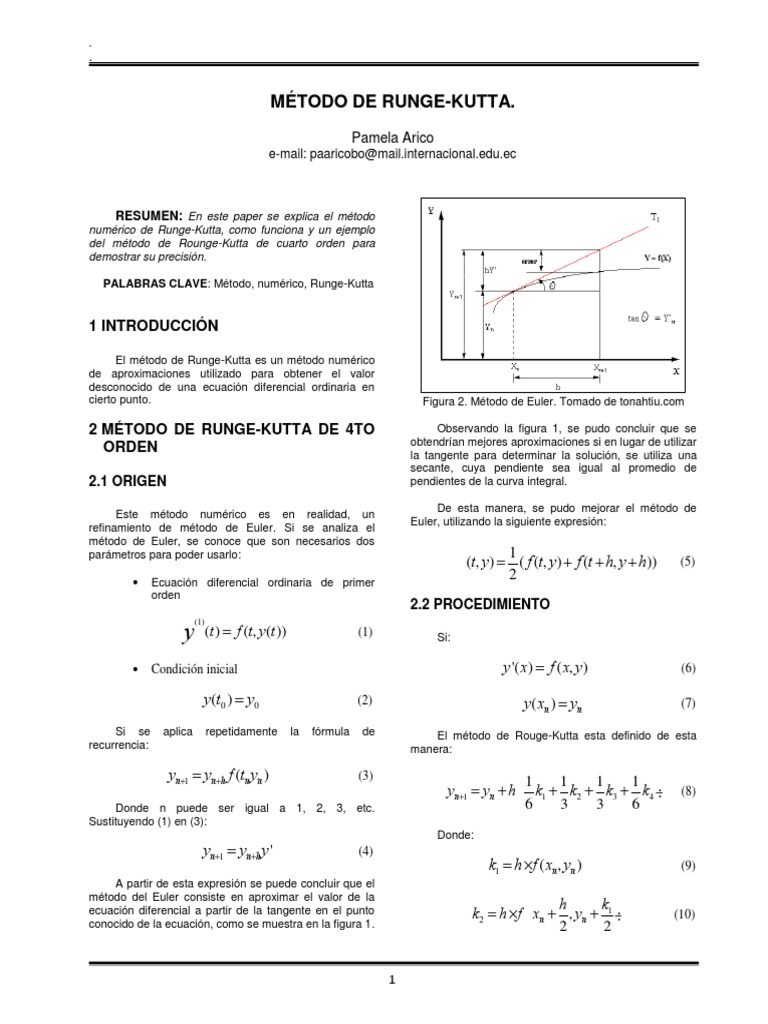 Método de Runge-Kutta: Ejemplo y Teoría | PDF | Análisis numérico ...