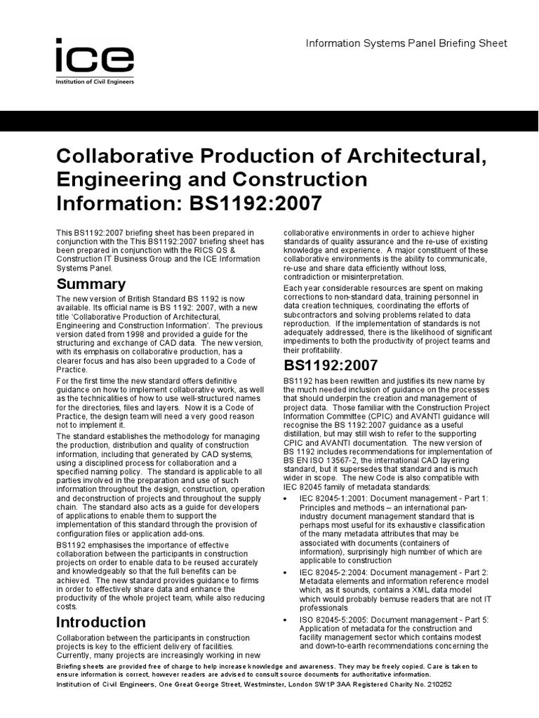 British Standards BS 1192 2007 | Download Free PDF | Metadata | Computer File