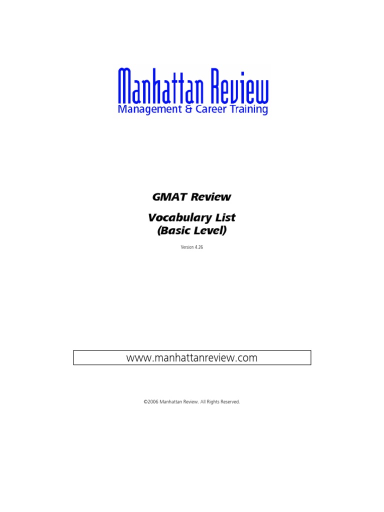 GMAT Vocabulary List | PDF | Business