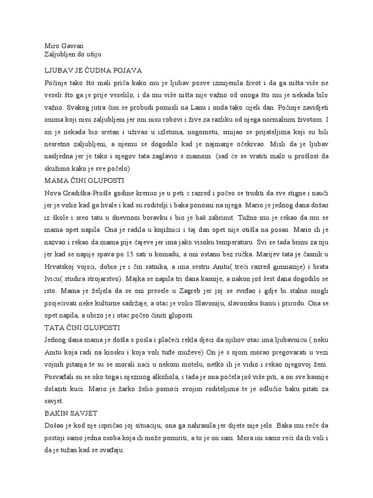 Miro Gavran-Zaljubljen Do Ušiju | PDF