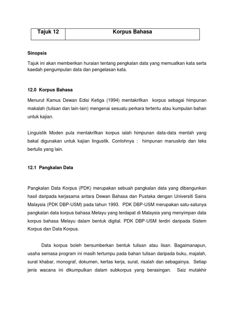 Korpus Bahasa | PDF