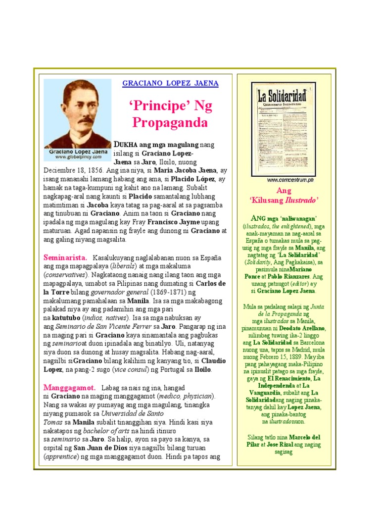 Graciano Lopez Jaena Talambuhay