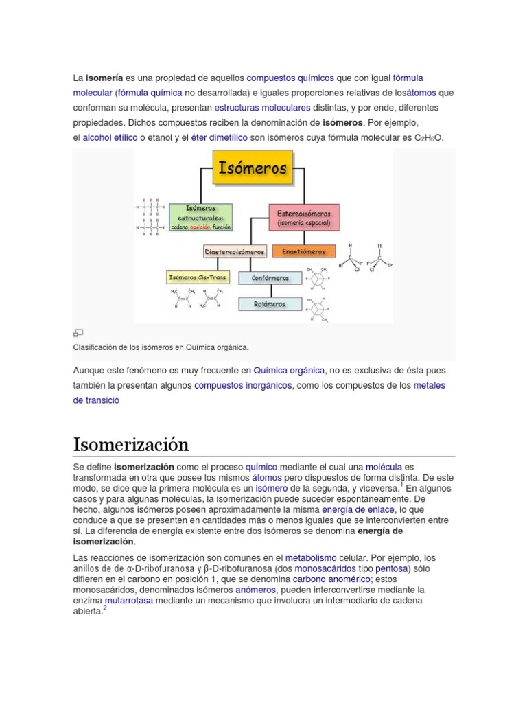 ISOMERIZACIÓN: LA REORGANIZACIÓN MOLECULAR QUE PERMITE OBTENER ...