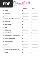 Quinceañera Budget Calculator Template | PDF