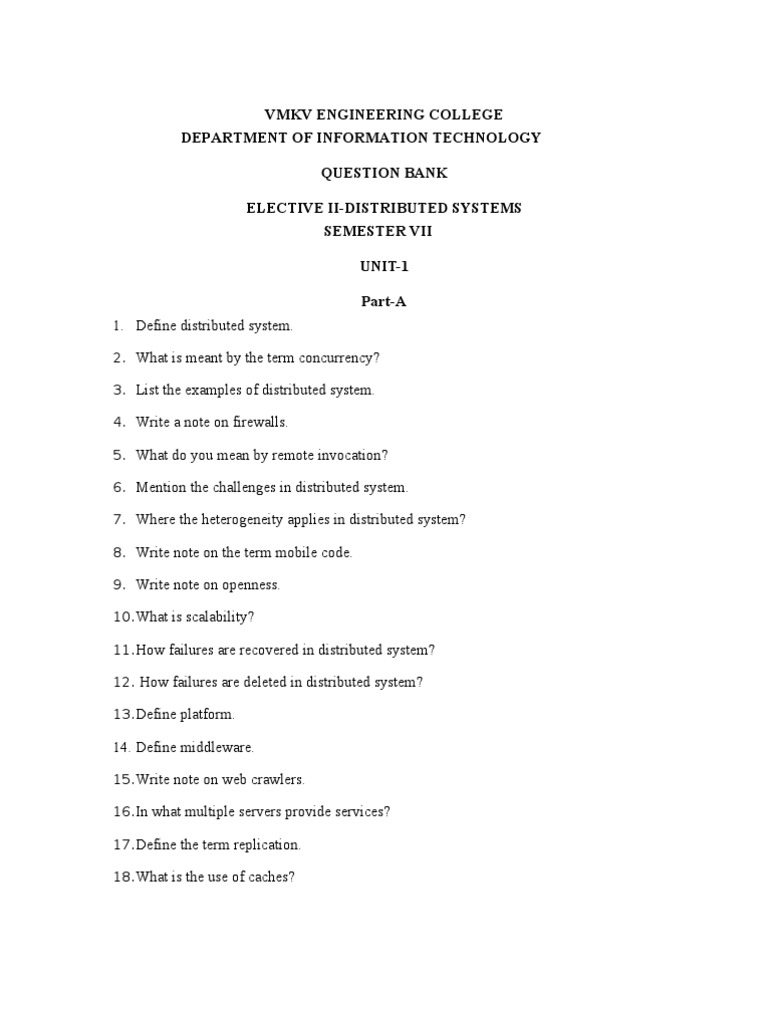 VMKV Engineering College Department of Information Technology Question ...