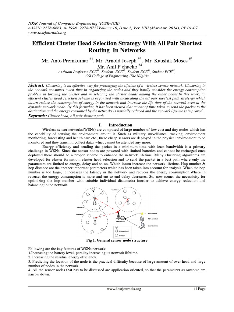 Efficient Cluster Head Selection Strategy With All Pair Shortest ...