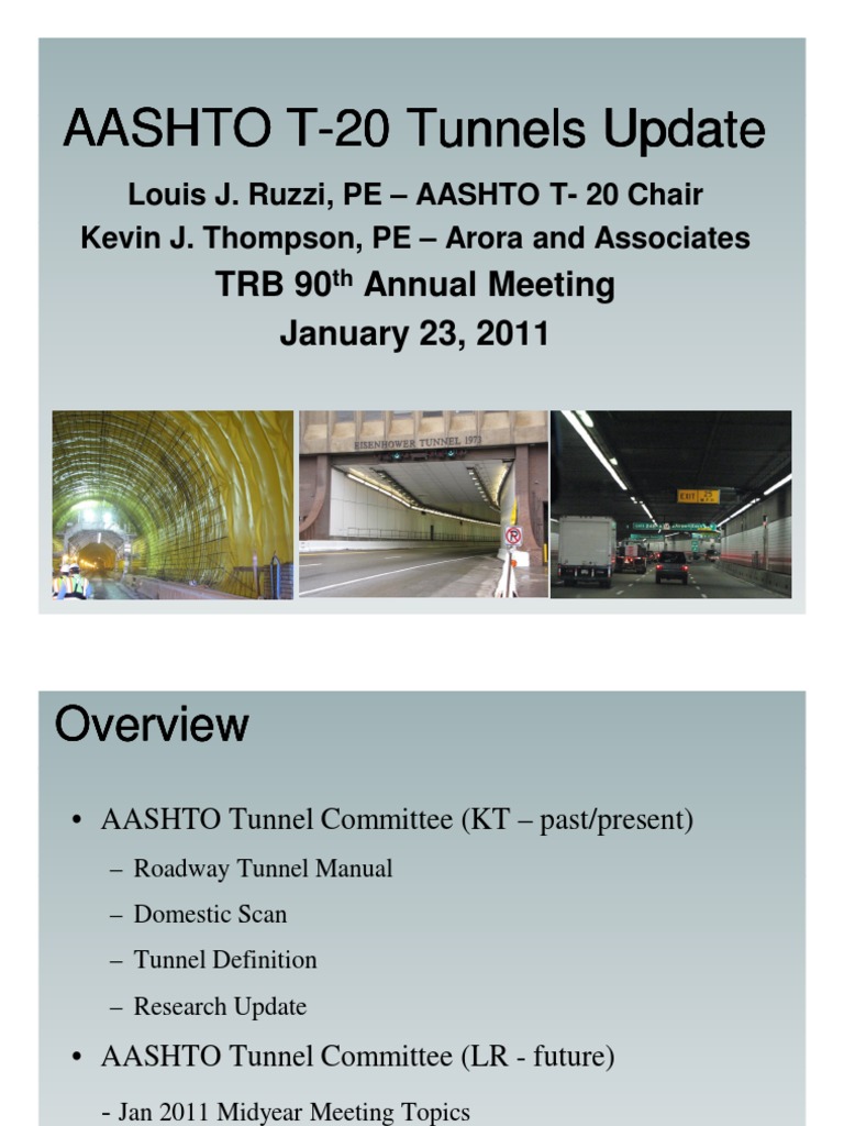 AFF60-2011 - AASHTO T20 Overview - Ruzzi PDF | PDF | Tunnel ...