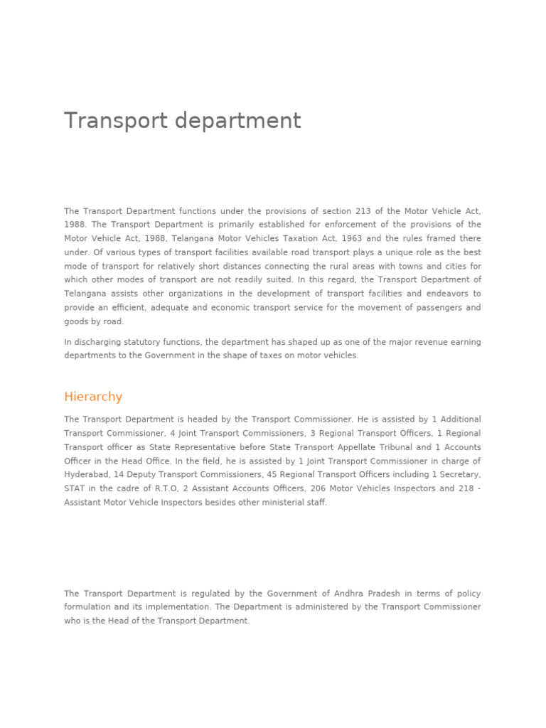 Transport Department | PDF | Databases | Data Management Software