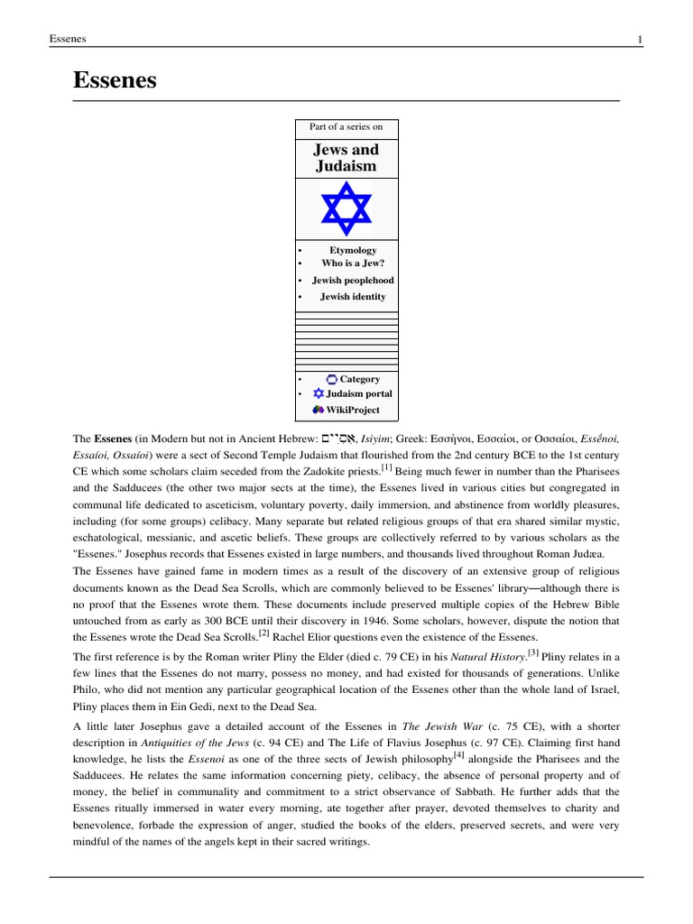 Essenes | Jewish Religious Movements | Jews And Judaism