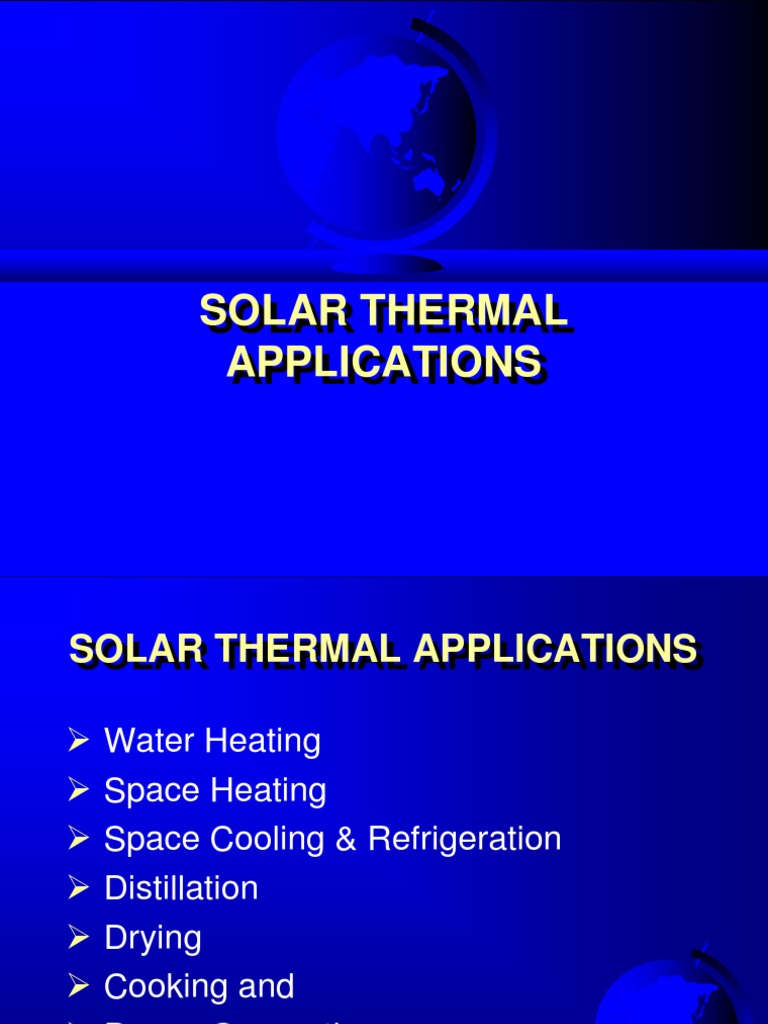 SolarThermal Applications | PDF | Water Heating | Hvac
