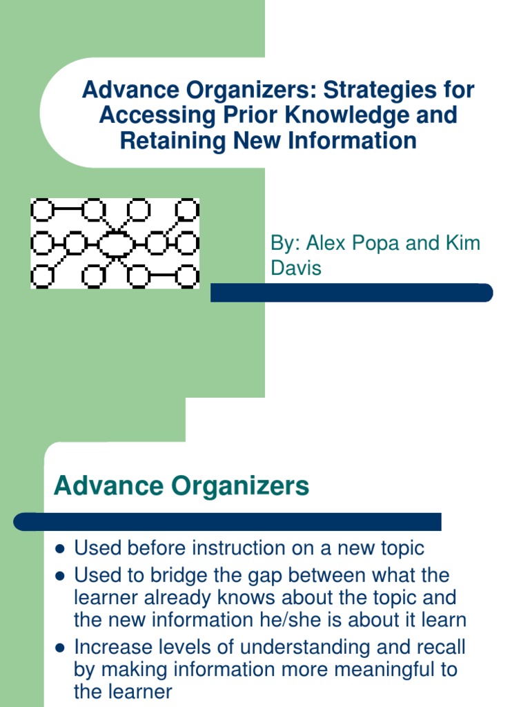 Advance Organizers: Strategies For Accessing Prior Knowledge and ...