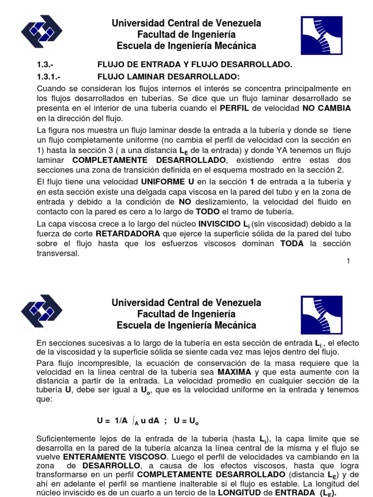 Flujos Laminares y Turbulentos en Tuberías | PDF | Viscosidad | Fluido