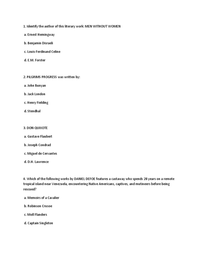 English Major LET Reviewer Sample | PDF | In Search Of Lost Time | Mrs ...