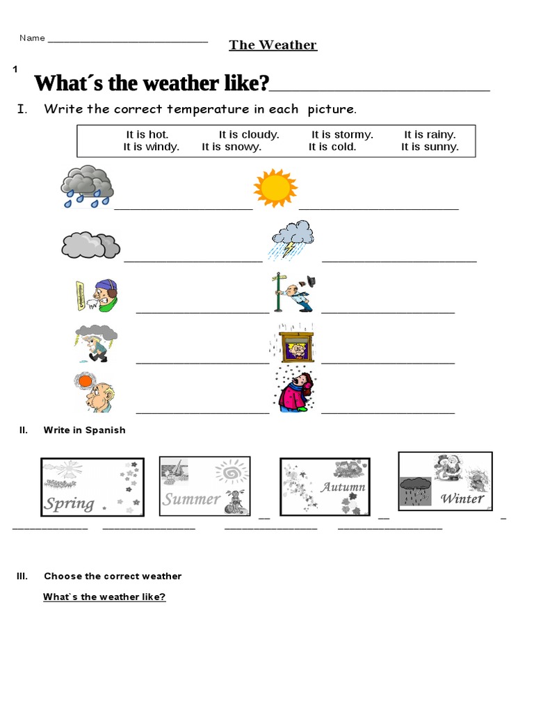 Weather Vocabulary and Activities Guide | PDF | Finance & Money ...