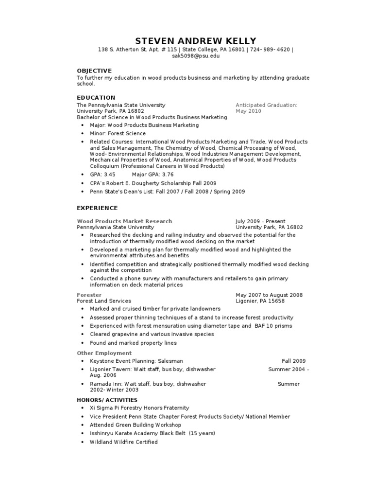 Grad School Resume | PDF | Forestry | Pennsylvania State University