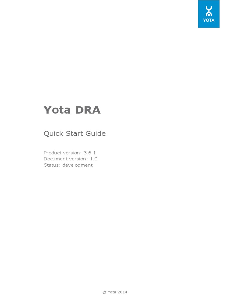 Yota DRA 3.6.1 Quick Start Guide | PDF | Routing | Computer Cluster