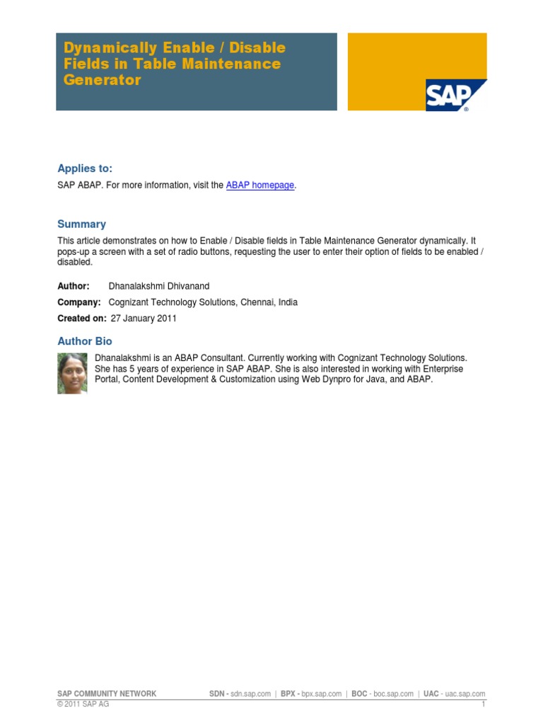 Dynamically Enable - Disable Fields in Table Maintenance Generator ...