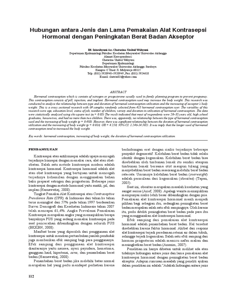Hubungan Antara Jenis Dan Lama Pemakaian Alat Kontrasepsi | PDF