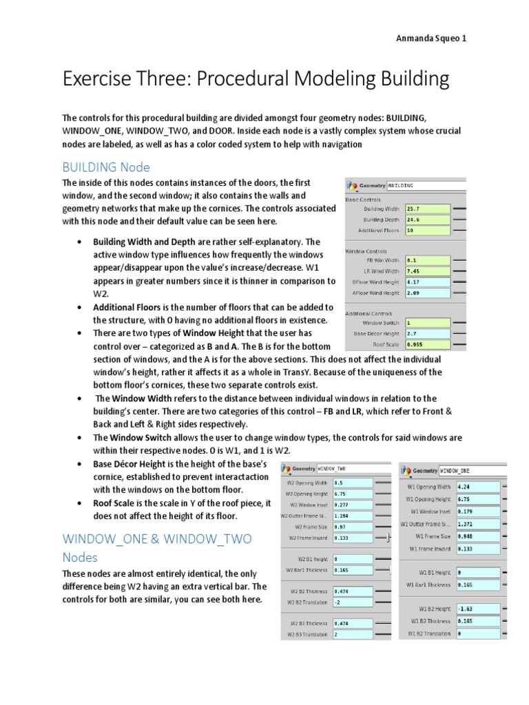 Exercise Three: Procedural Modeling Building | Download Free PDF | Door ...