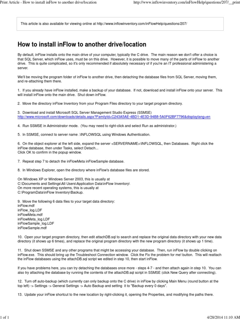 Move Inflow | PDF | Microsoft Windows | Databases