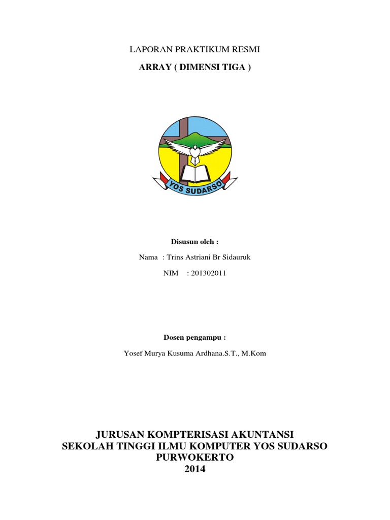 Laporan Resmi Praktikum Array (Dimensi Tiga) | PDF