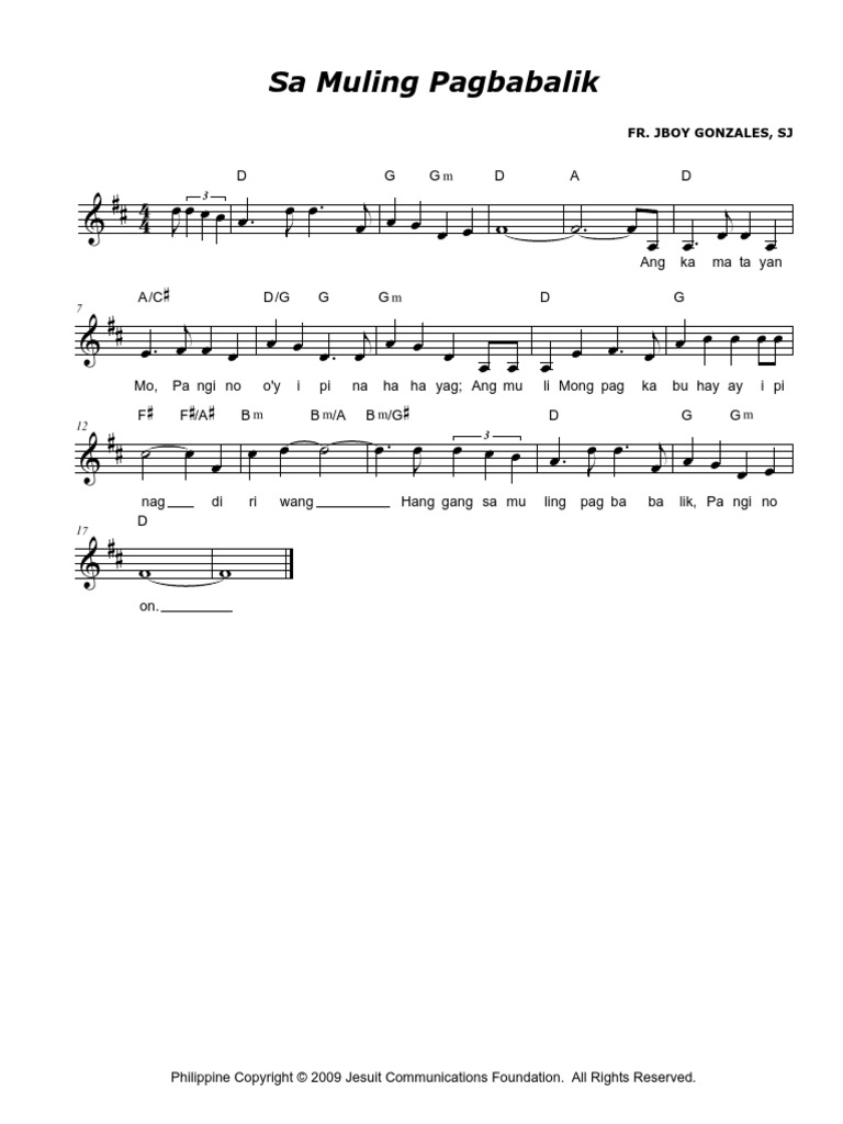 Sa Muling Pagbabalik | PDF