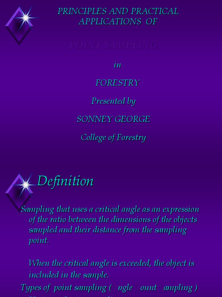 Principles and Practical Applications of Point Sampling in Forestry: A ...