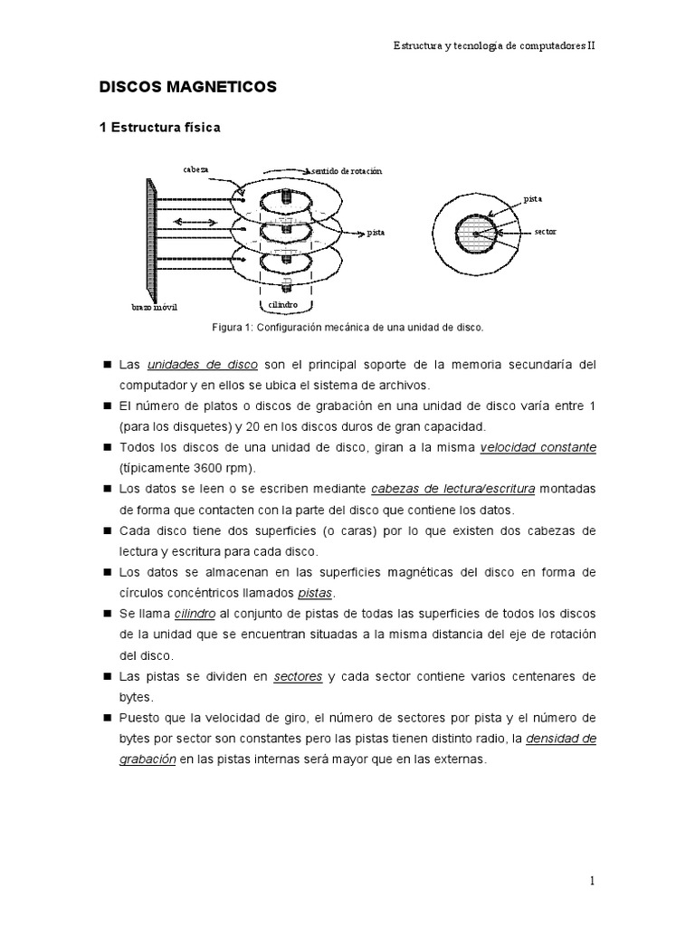 Estructura de discos magnéticos | PDF | Memoria del ordenador | Archivo ...