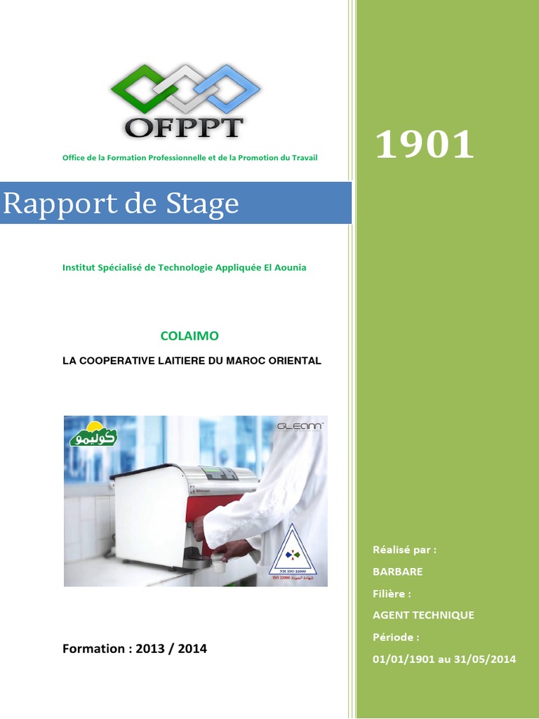 Rapport de Stage à COLAIMO Oujda | PDF | Laitages | Inventaire