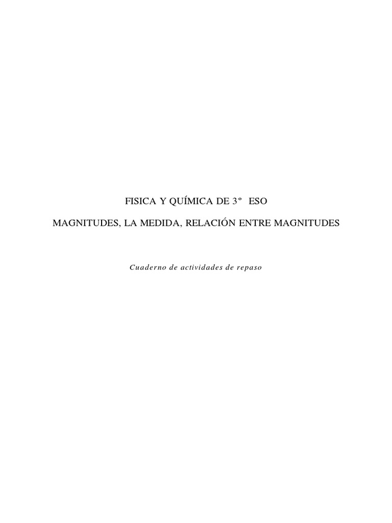 Actividades de Física y Química 3º ESO | PDF | Medición | Densidad