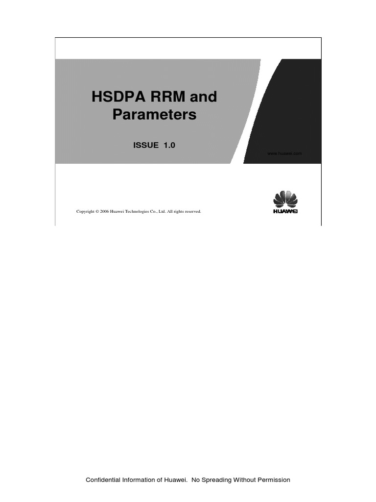 6 Wcdma Hsdpa RRM and Parameters | PDF | High Speed Packet Access | Scheduling (Computing)