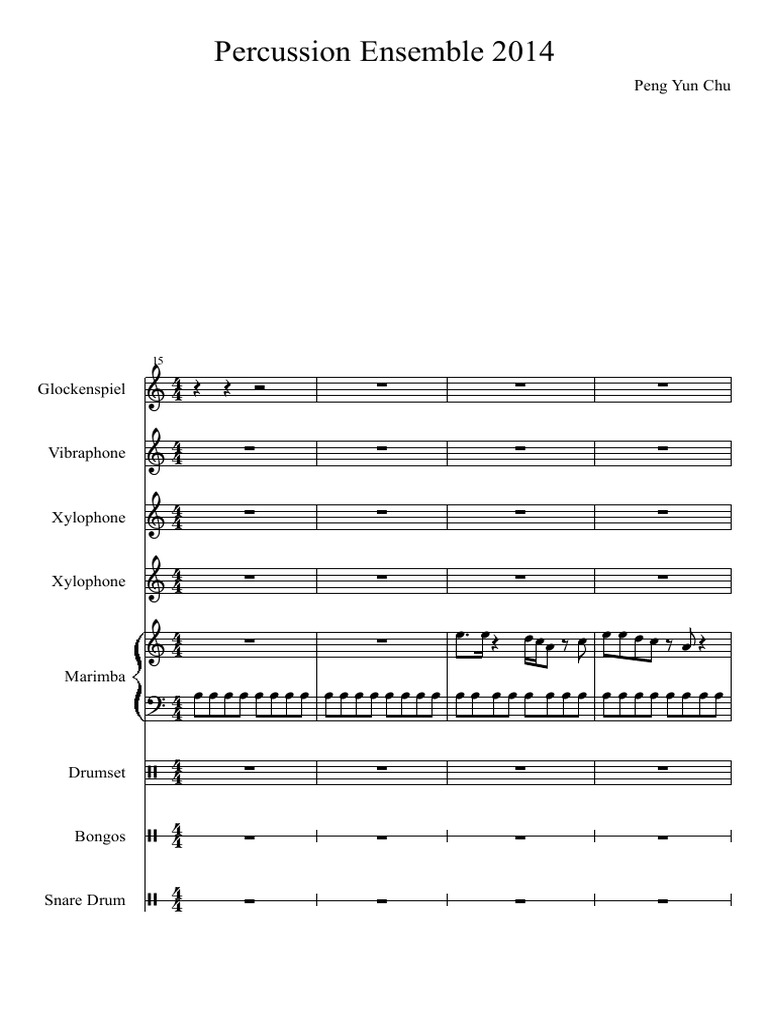 Percussion Ensemble Pop Medley | PDF | Musical Instruments | Sound