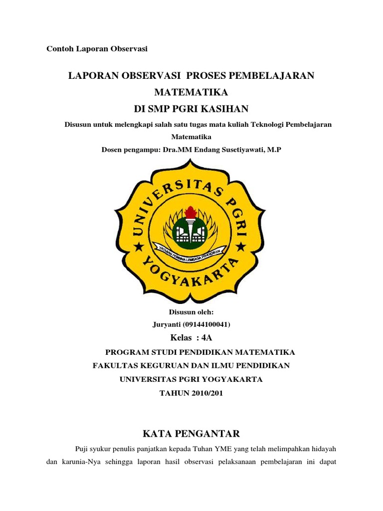 Contoh Laporan Observasi | PDF