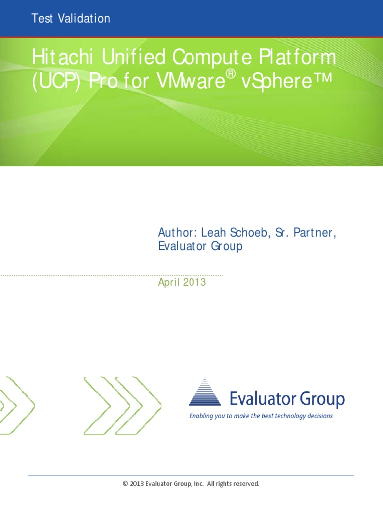 Hitachi Unified Compute Platform UCP Pro VMware VSphere | PDF | Provisioning | V Mware