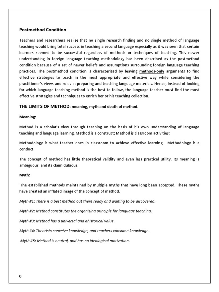 Postmethod Condition and Pedagogy | PDF | Pedagogy | Teachers