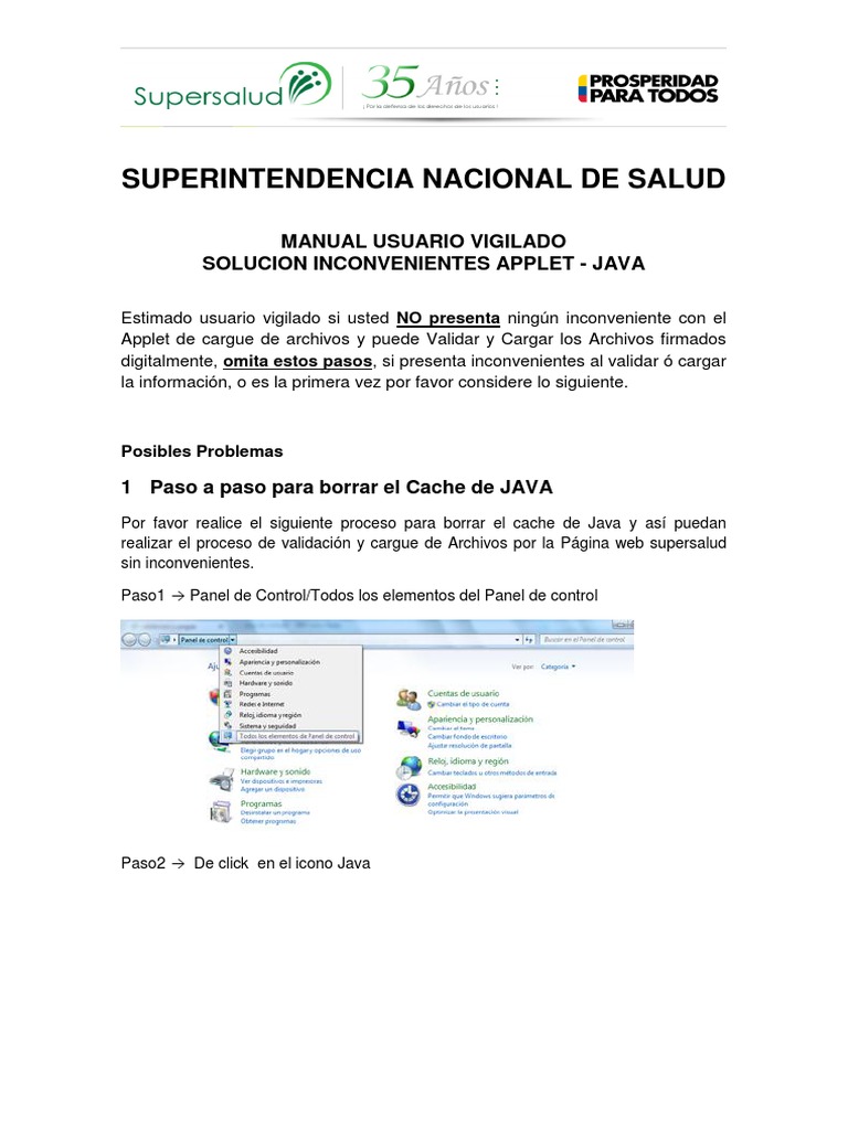 Manual de Usuario Vigilado - Applet de JAVA - V1 PDF | PDF | Java (lenguaje de programación ...