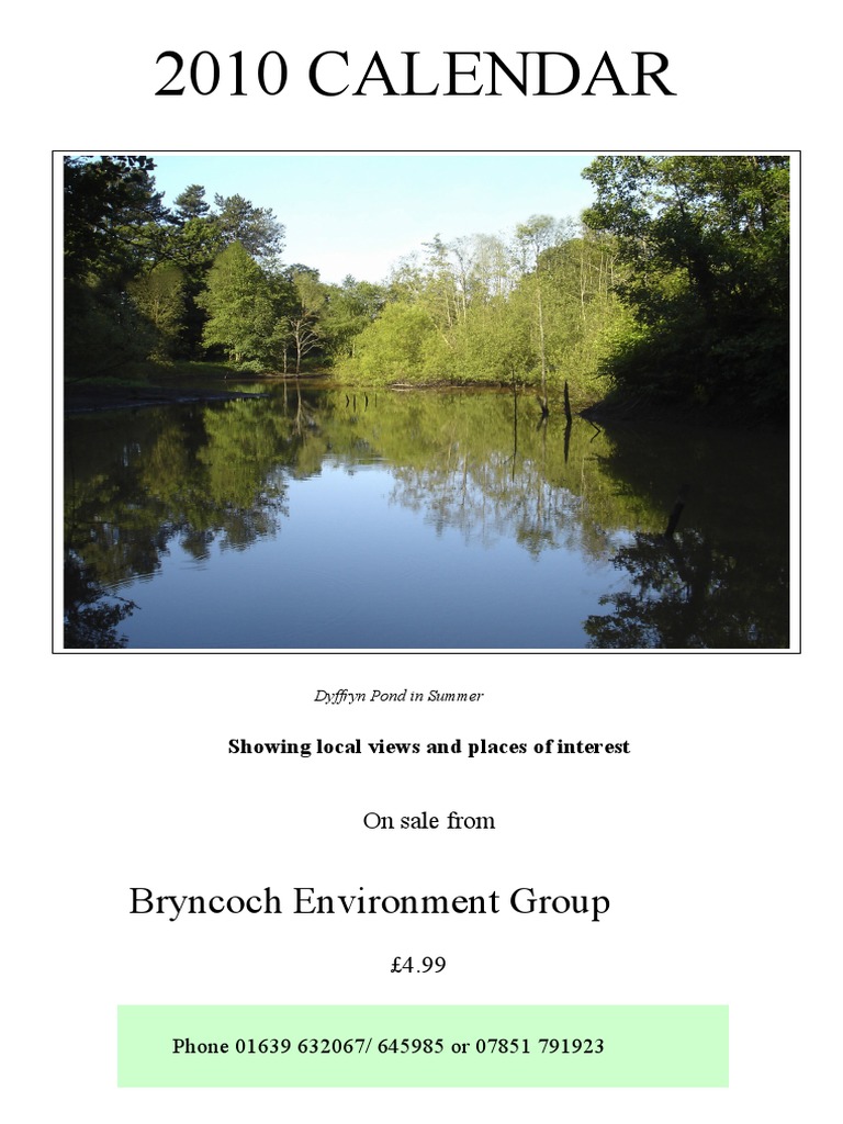 2010 Dyffryn Pond Calendar for Sale | PDF