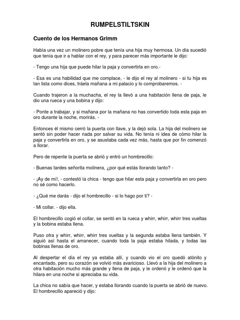 Rumpelstiltskin | PDF | Ocio