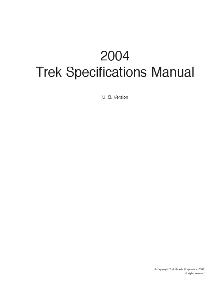 Trek Bikes Manual 7500 | PDF | Vehicle Parts
