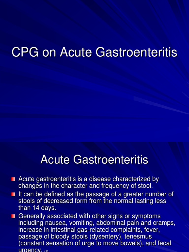 CPG for Acute Gastroenteritis in Philippines | PDF | Diarrhea | Dehydration