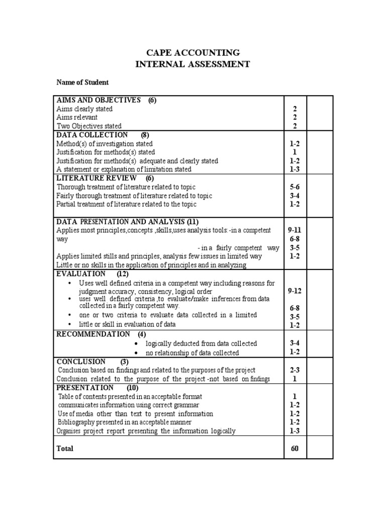 CAPE Accounting Internal Assessment Guide | PDF | Logical Consequence ...