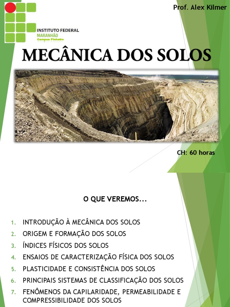 Aula Mecânica Dos Solos Pdf Solo Minerais
