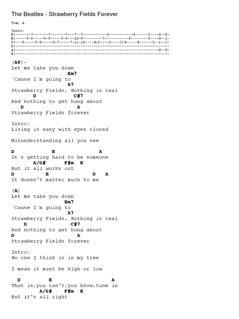 The Beatles - Strawberry Fields Forever | PDF | Home & Garden
