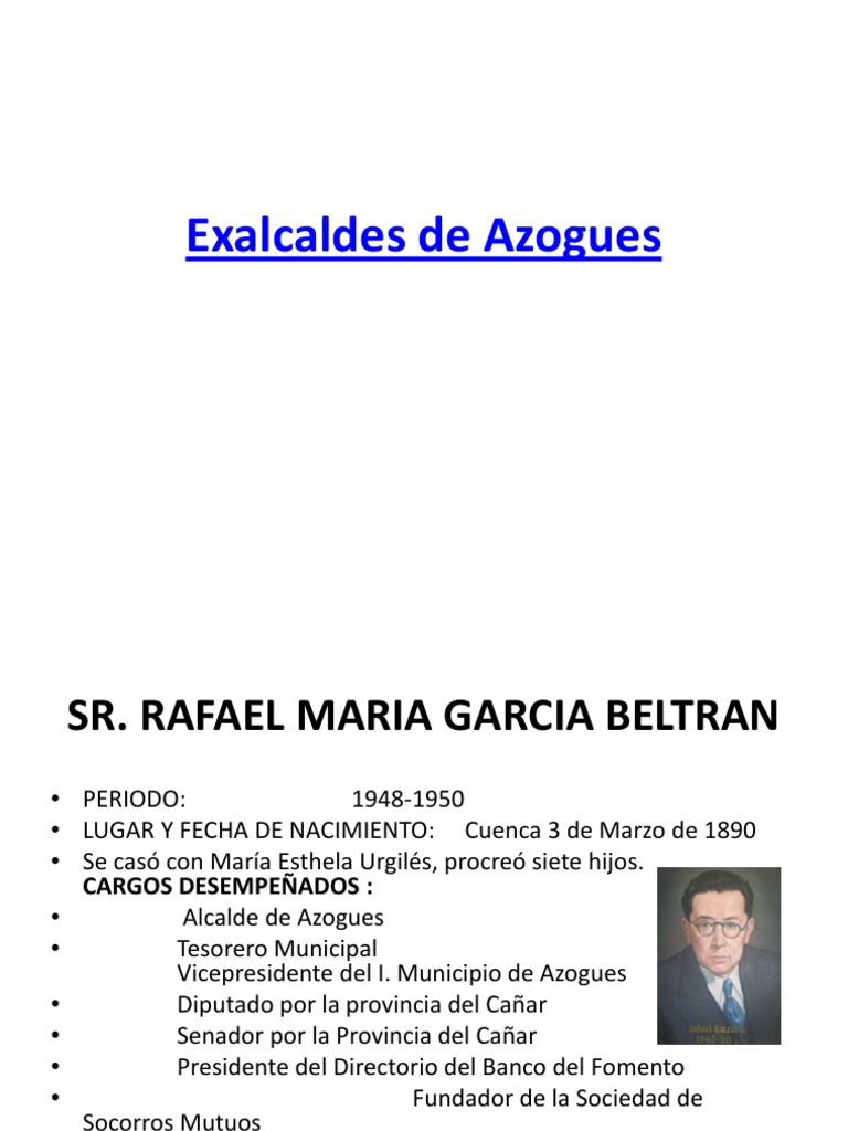 Exalcaldes de Azogues | PDF | Alcalde | Ecuador