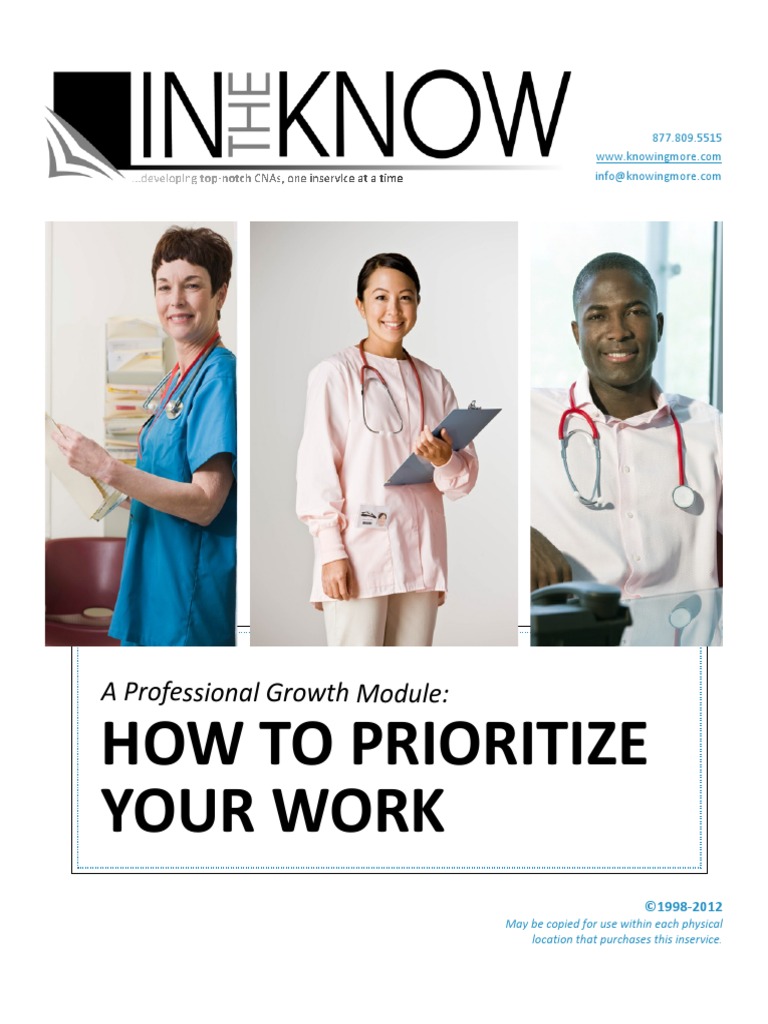 Sample Cna Inservice How To Prioritize Your Work | PDF | Yellow Brick ...
