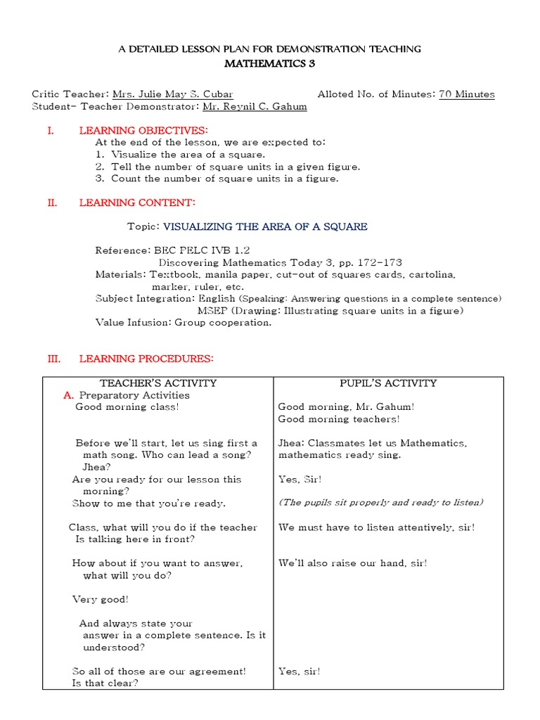 Detailed Lesson Plan | Lesson Plan | Communication