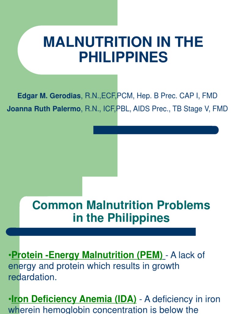 Malnutrition and Micronutrient Deficiencies in the Philippines | PDF ...