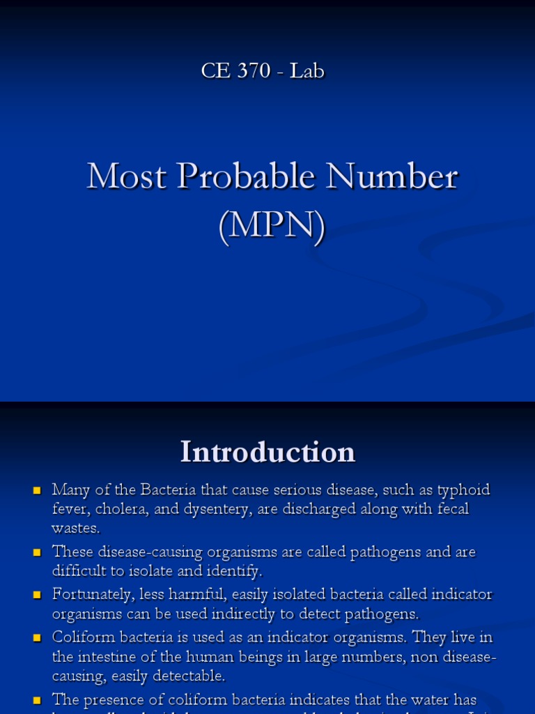 Lab 12 - MPN | PDF | Microbiology | Wellness