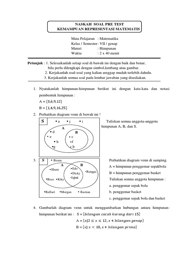 Naskah Soal Pre Test & Pedoman Skoring | PDF