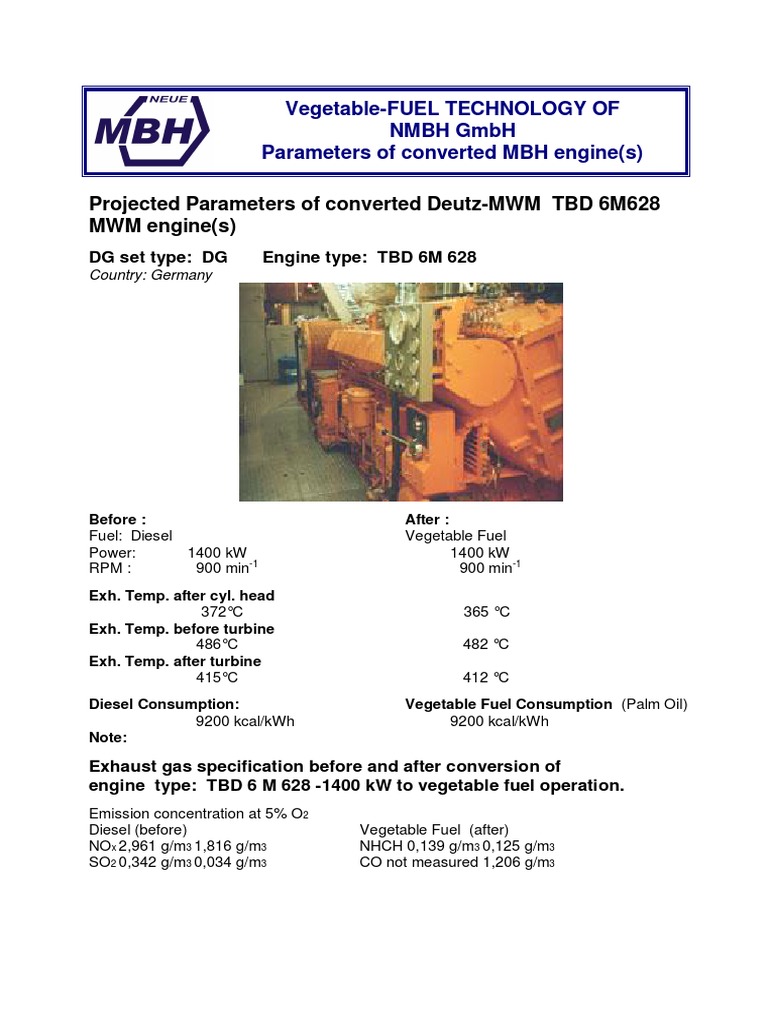 MBH Conversion References - Deutz-MWM TBD 6M 628 | PDF | Science ...